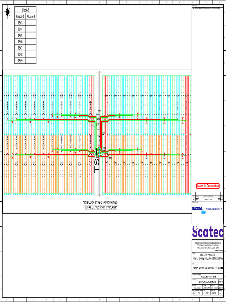Extracted Pages From Sp0170-Trac-el-dwg-019 - A - Ifc-Trench - Layout and Sections - DC Cables | PDF
