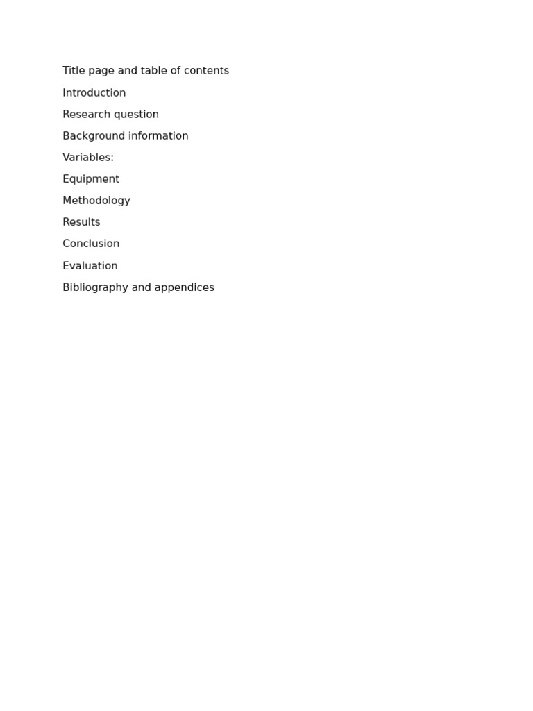 Chemistry Extended Essay Draft Document | PDF
