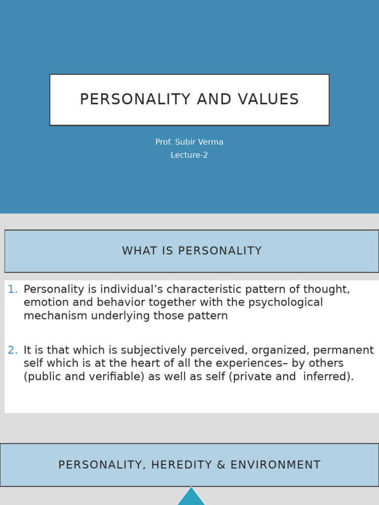 Personality and Values | PDF | Psychological Concepts | Behavioural ...