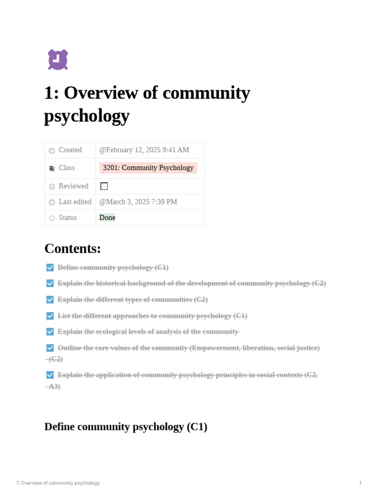 Community Psychology Overview | PDF | Psychology | Community