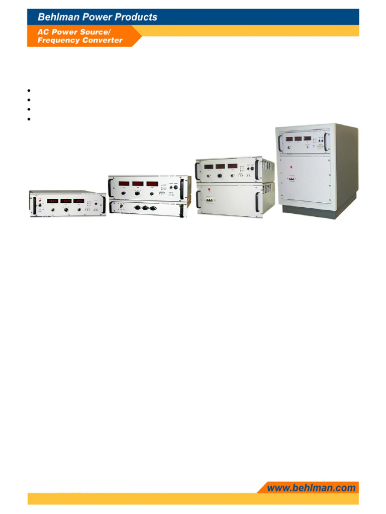 Behlman BL12000 Specifications 0F3EF | PDF | Alternating Current ...