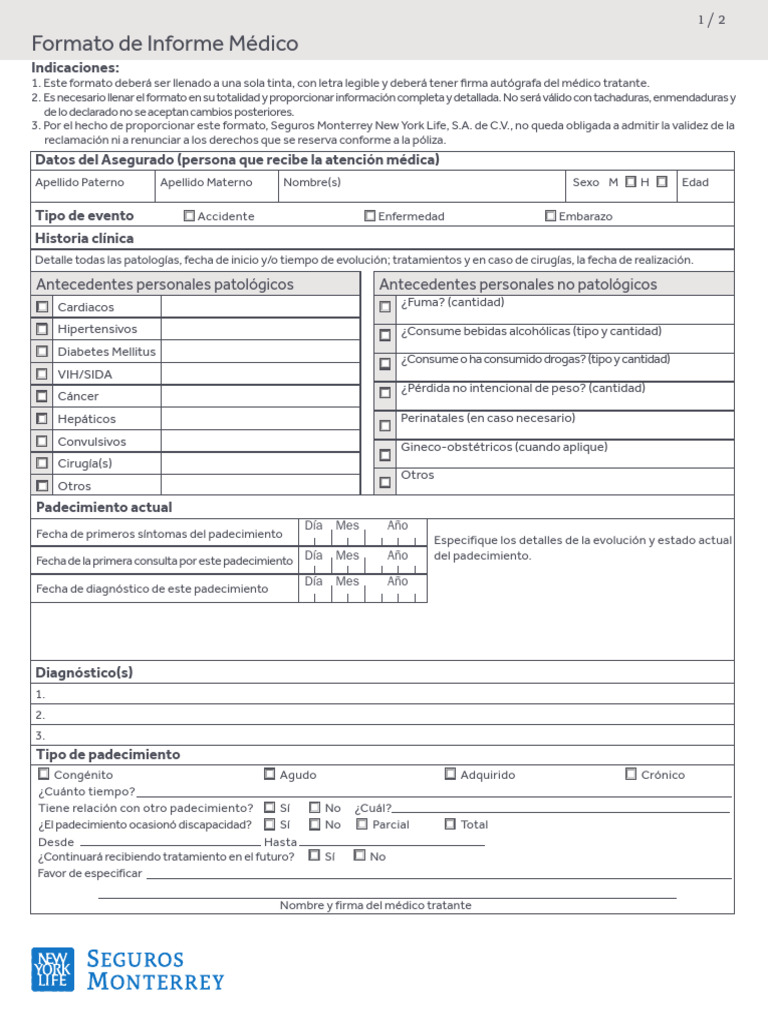 Formato de Informe Médico Detallado | PDF | Diagnostico medico | Hospital