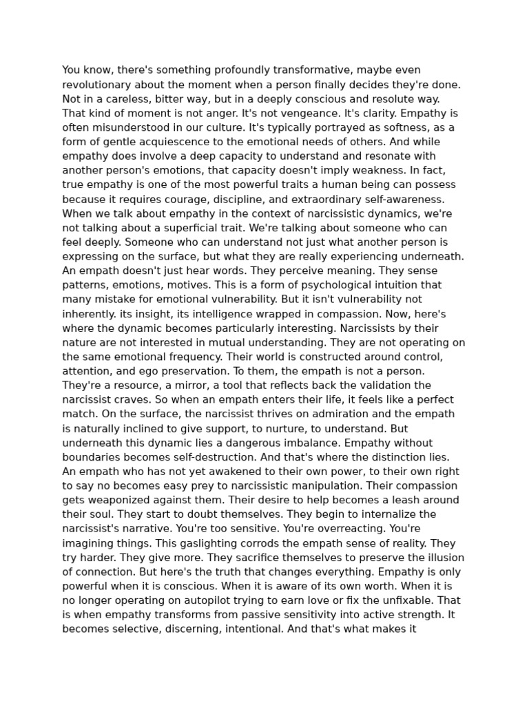 Empath J Peterson Transcript | PDF | Empathy | Narcissism