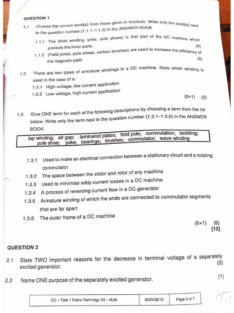 Electrotechnology Test 1 | PDF