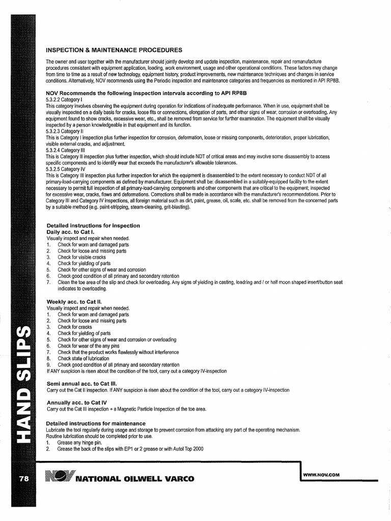 Manual Slips Inspection Criteria | PDF | Wear | Nondestructive Testing