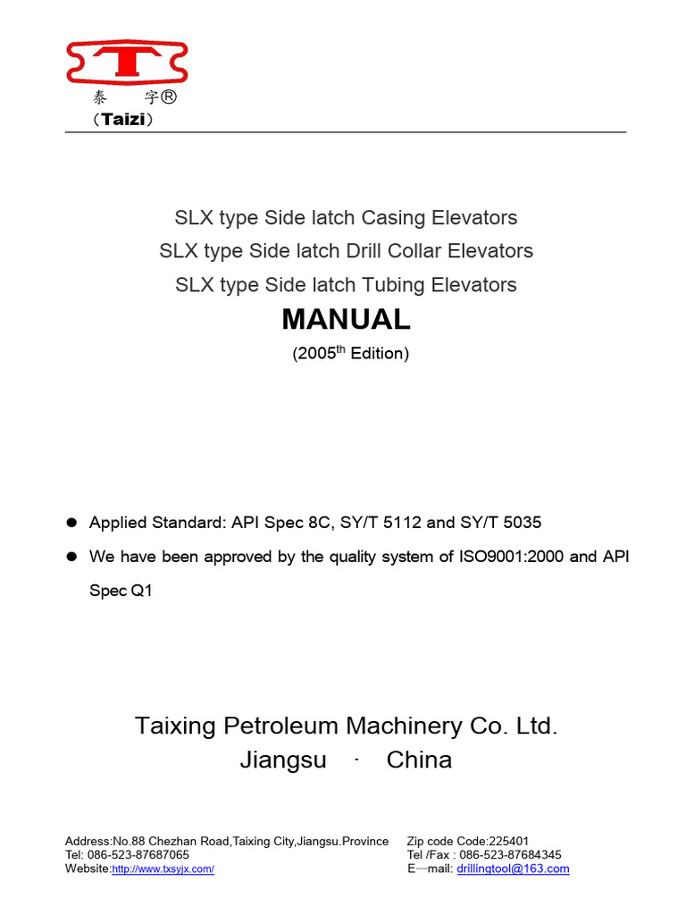 Side Latch Casing Elevators (CRITICAL AREAS) | PDF | Elevator | Mechanical Engineering