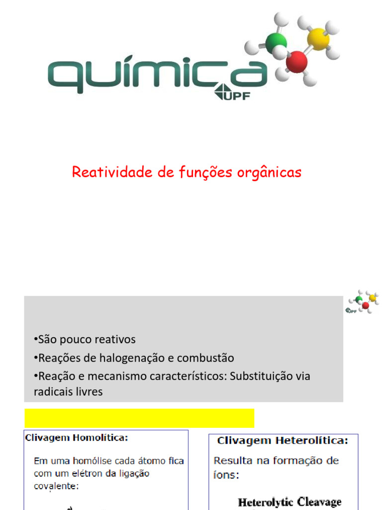 Reatividade de Alcanos, Alcenos e Alcinos | PDF | Alceno | Química Orgânica