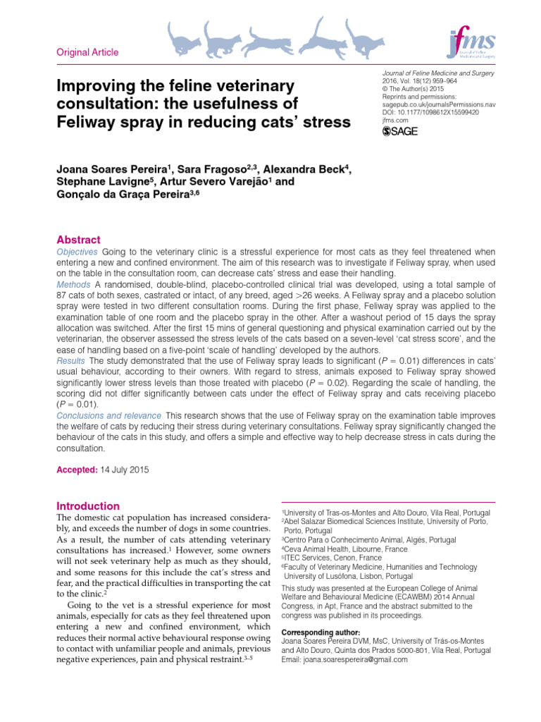 Reducing Cat Stress at Vet Visits | PDF | Animals And Humans