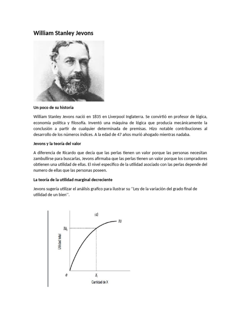 Contribuciones de William Stanley Jevons | PDF | Utilidad marginal ...