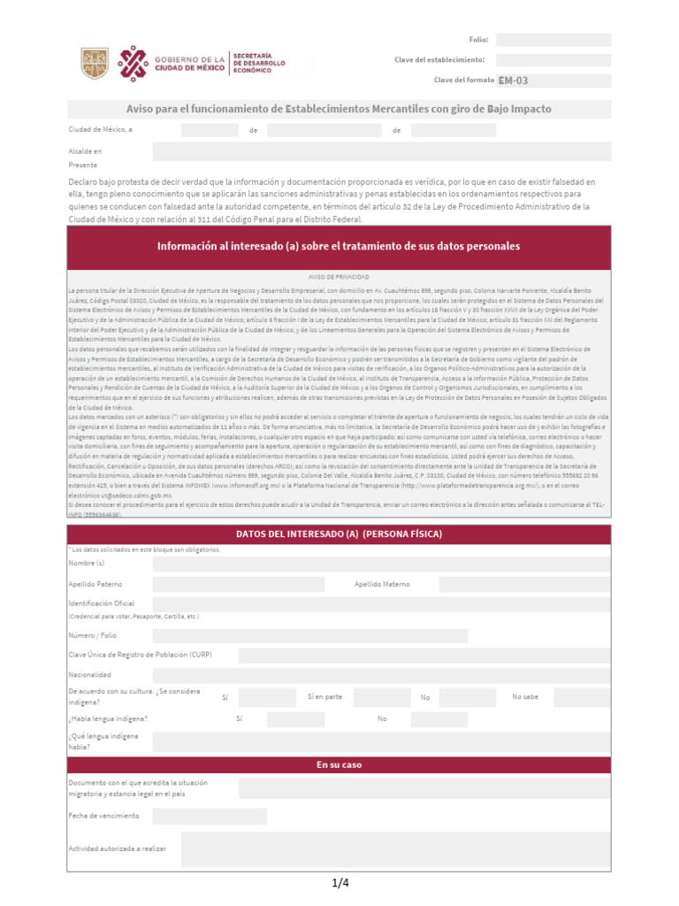 Em03 - 091011 Aviso de Funcionamiento | PDF | México | Gobierno