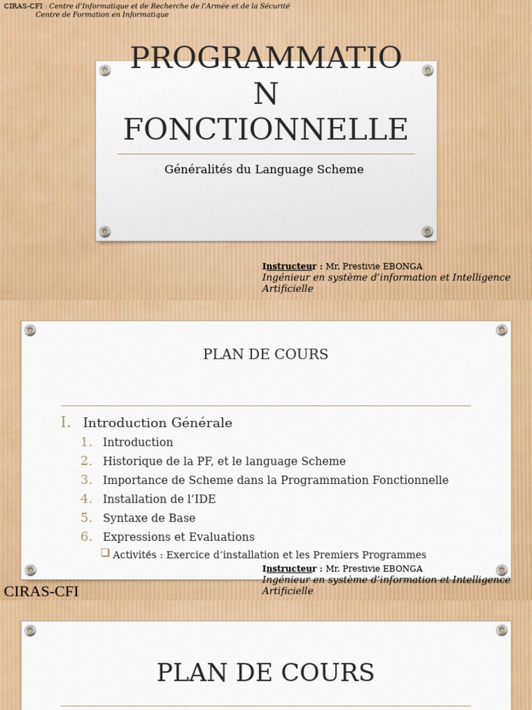 PROGRAMMATION FONCTIONNELLE | PDF | Langage de programmation | Scheme (Langage de programmation)