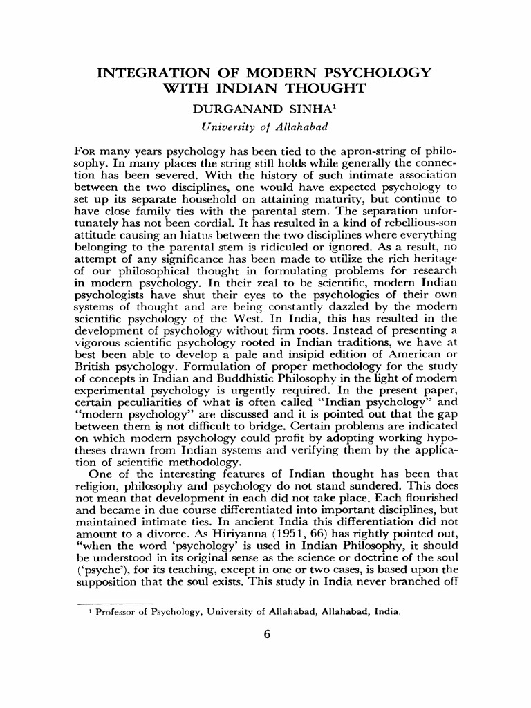 Bridging Indian and Modern Psychology | PDF | Psychology | Science