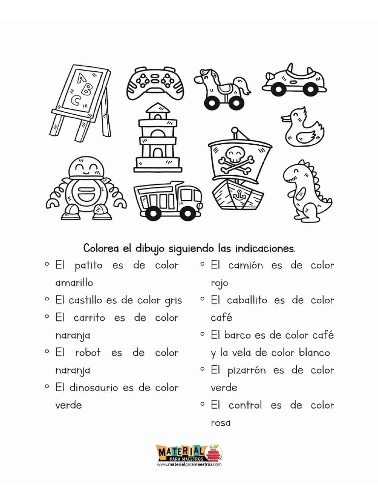 Colorea Los Dibujos Leyendo y Siguiendo Las Indicaciones | PDF