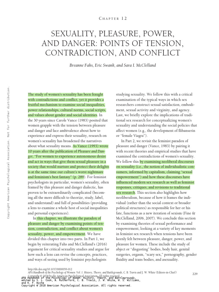 Sexuality, Pleasure, Power and Danger - Fahas, Swank y MacClelland ...