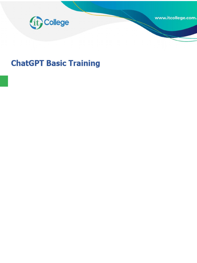 ChatGPT Basic Training | PDF | Inteligencia artificial | Inteligencia (IA) y semántica