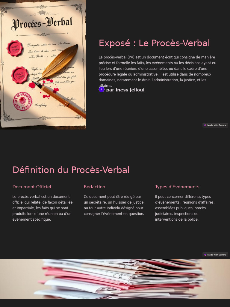 Expose Le Proces Verbal | PDF