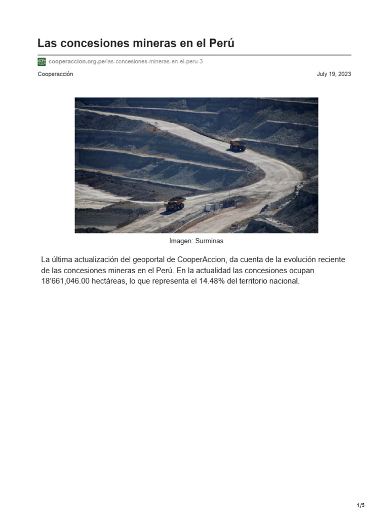 .Pe-Las Concesiones Mineras en El Perú | PDF | Perú | América del Sur