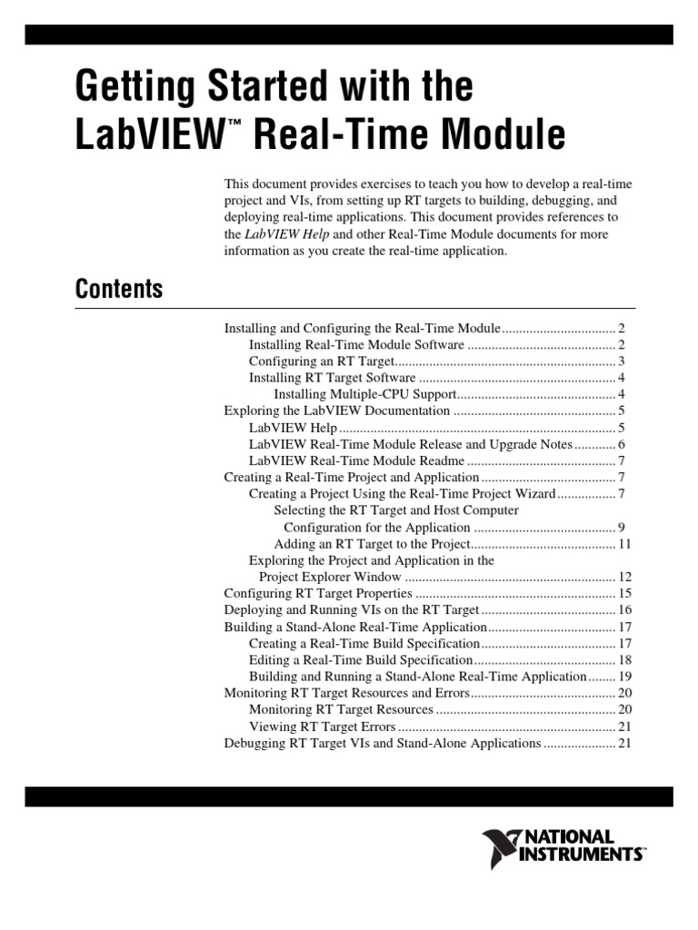 Getting Started With The Labview Real-Time Module | Download Free PDF | Portable Document Format ...