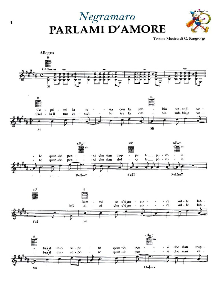 Negramaro - Parlami D'amore | PDF