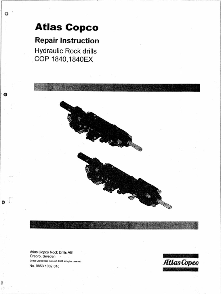 Repair Instruction Hydraulic Rock Drills | PDF