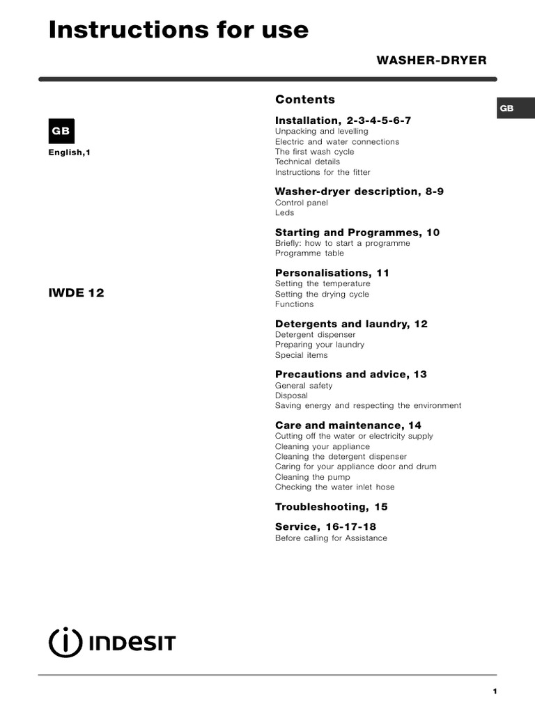 Instructions For Use: Washer-Dryer | PDF | Ac Power Plugs And Sockets ...