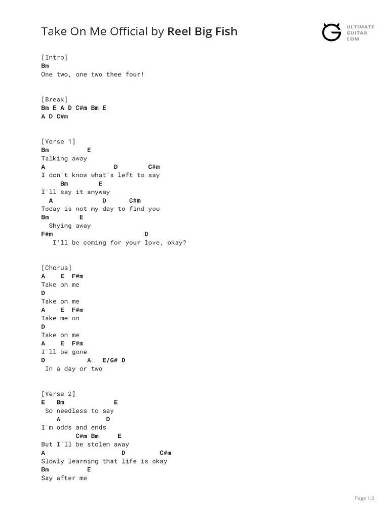 Take On Me Official | PDF