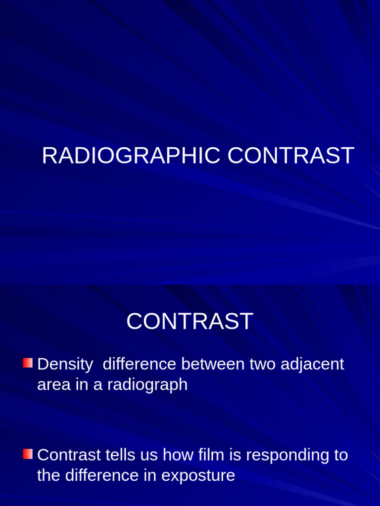 Radiographic Contrast | PDF