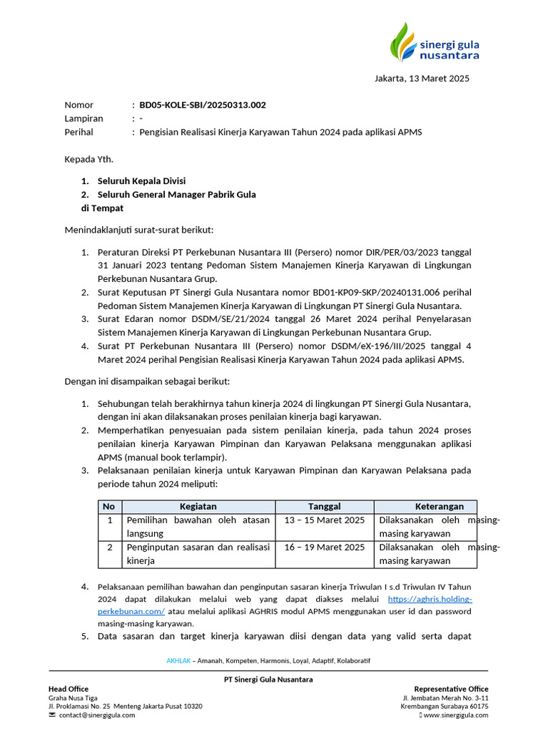 BD05-KOLE-SBI - 20250313.002 - Pengisian Realisasi Kinerja Karyawan Tahun 2024 Pada Aplikasi ...