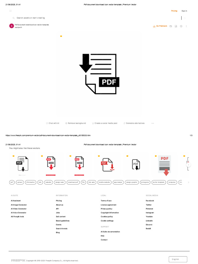 PDF Download Icon Vector Template | PDF | Icon (Computing) | Websites