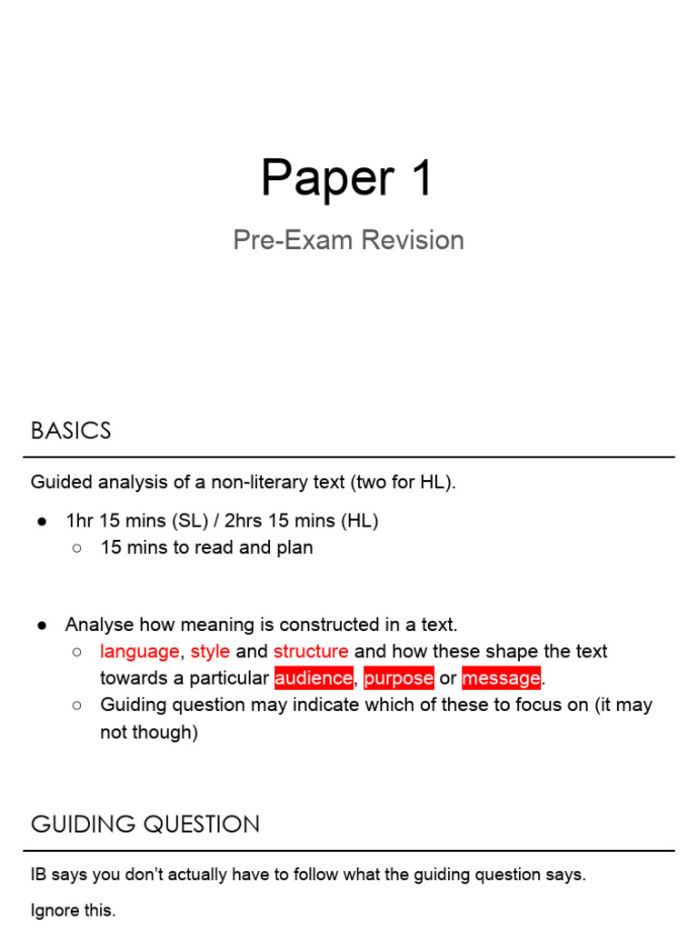 Paper 1 Ibdp Engalal Pre-Exam Revise 043351 | PDF | Pollution | Image