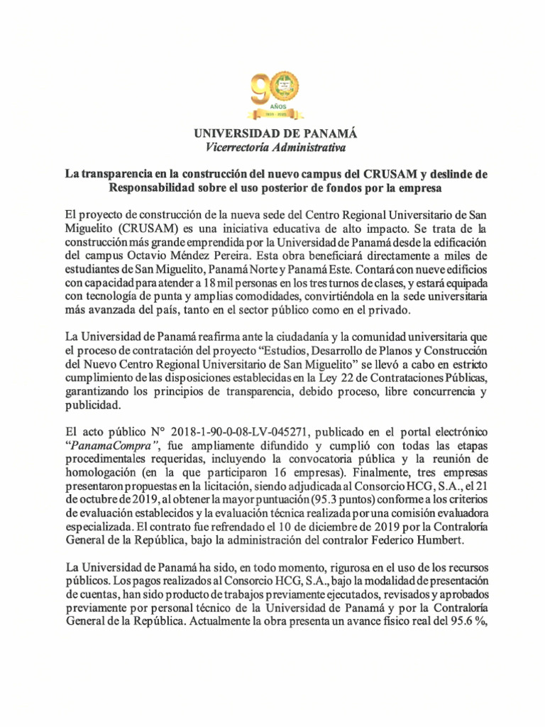 Nota de Prensa CRUSAM | PDF