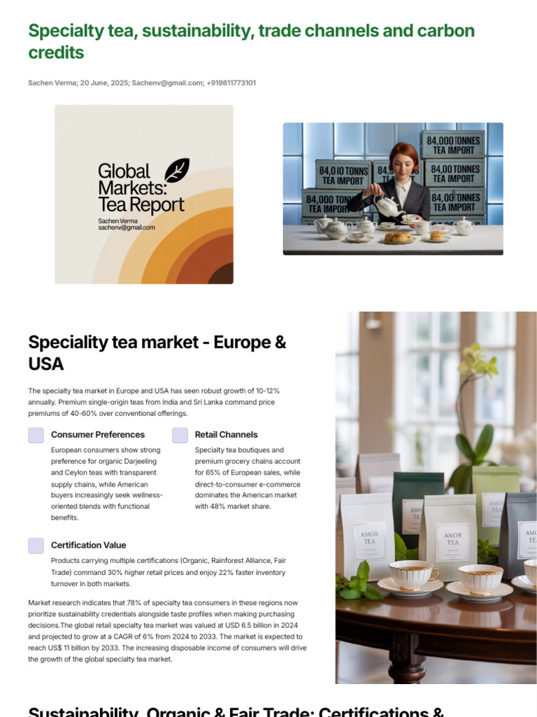 Sustainable Trends in Specialty Tea Market | PDF | Fair Trade | Tea