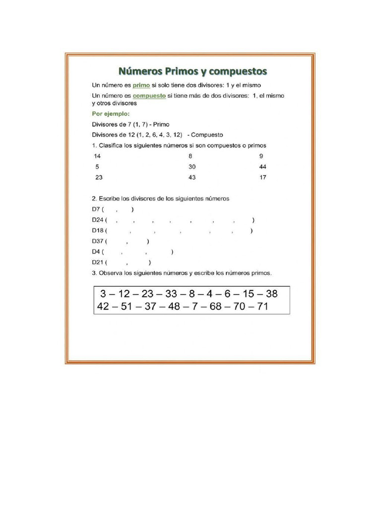 Numeros Primos y Compuestos para El Docente | PDF