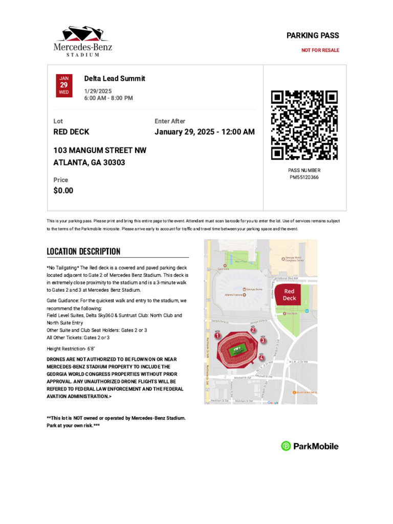 Mercedes Benz Stadium Parking | PDF