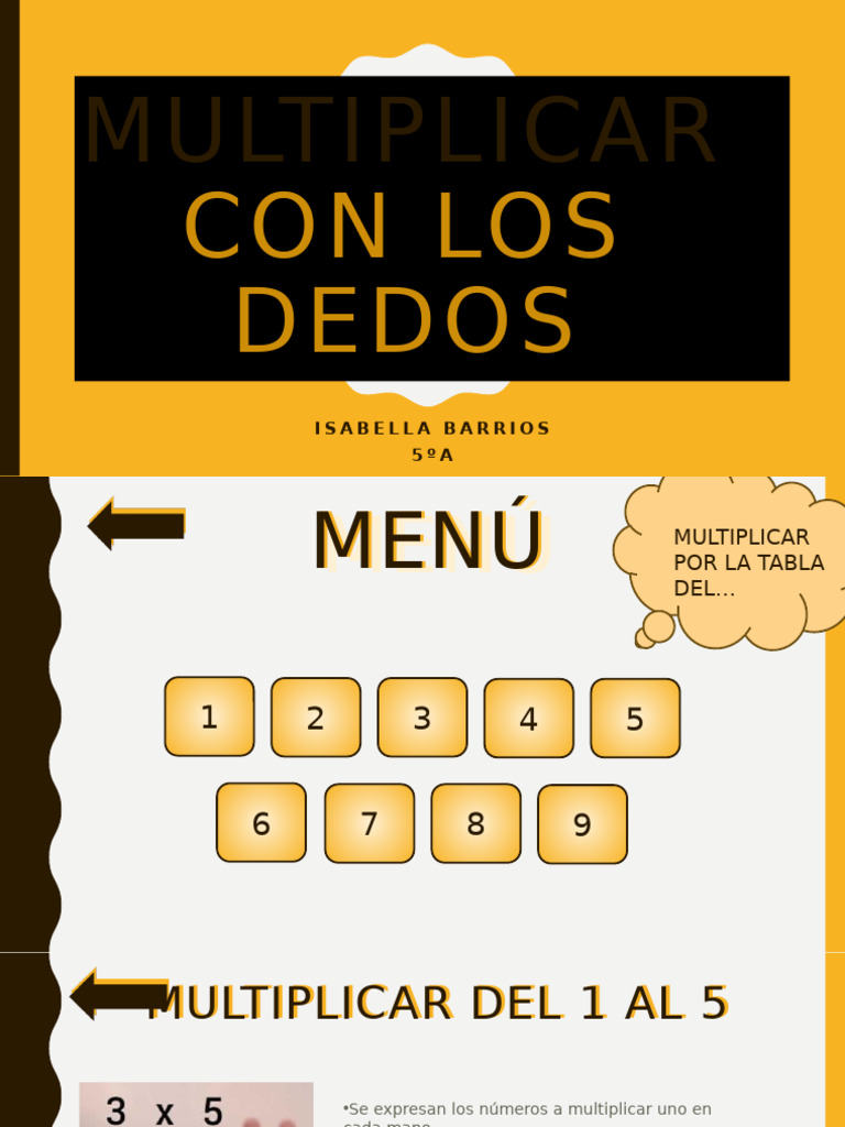 Multiplicación con los dedos: guía práctica | PDF