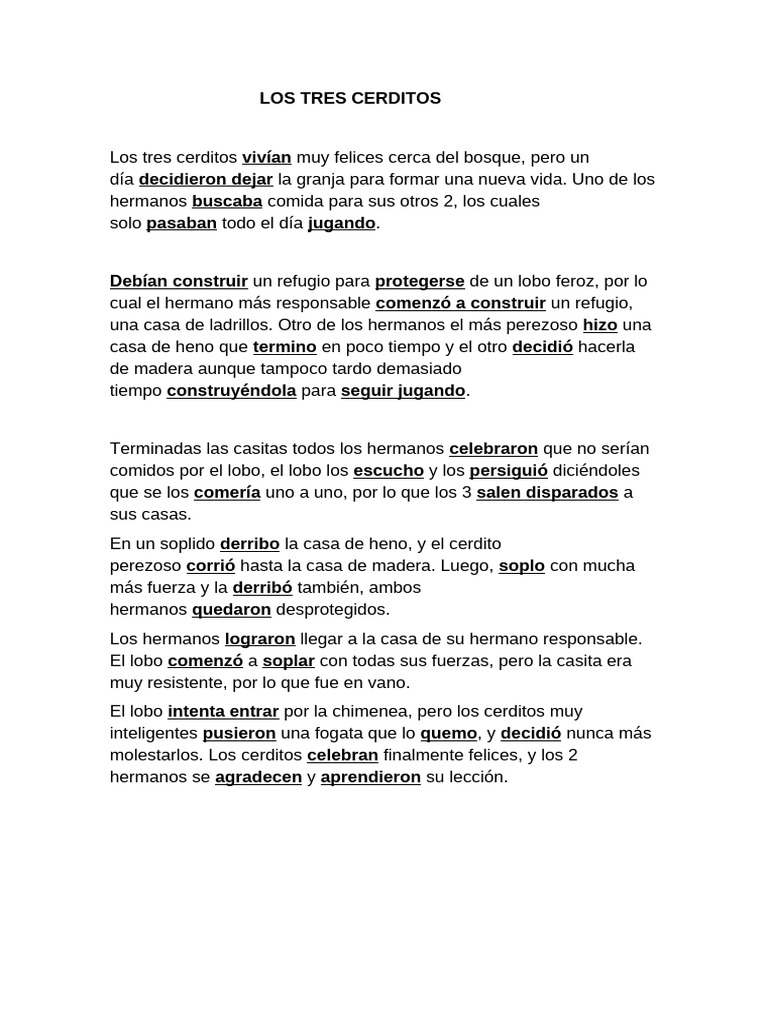 Desenlace de Los Tres Cerditos | PDF