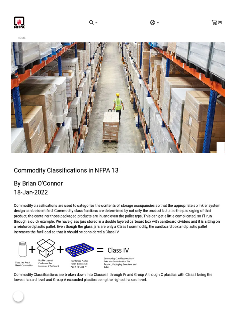 Commodity Classifications in NFPA 13 - NFPA | PDF | Plastic | Pallet