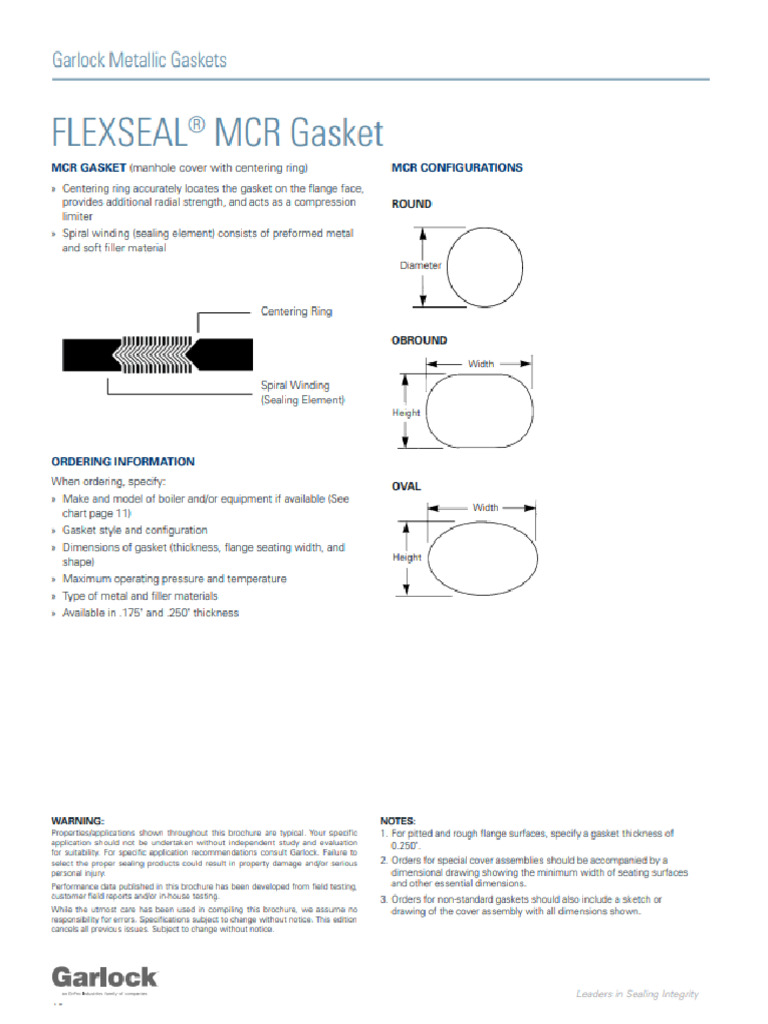 Flexseal MCR Gasket | PDF