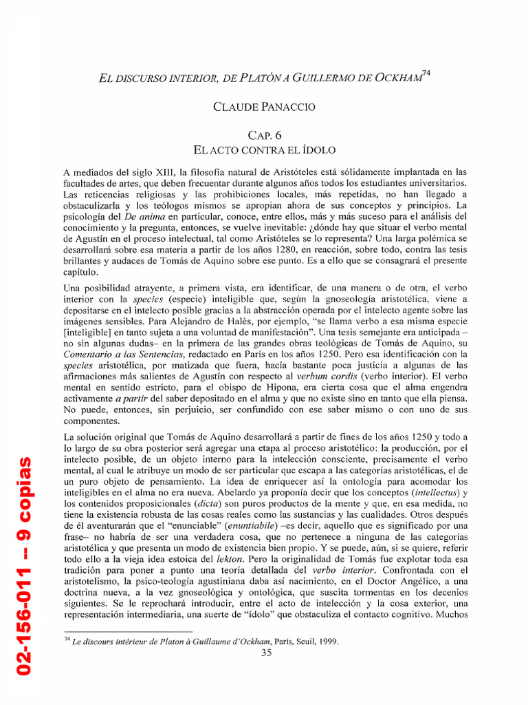 Panaccio - Cap 6, El Acto Contra El Ídolo | PDF