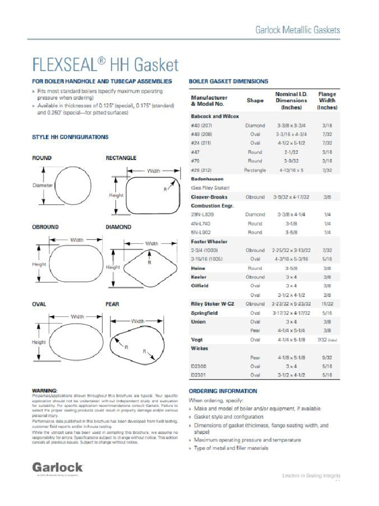 Flexseal HH Gasket | PDF