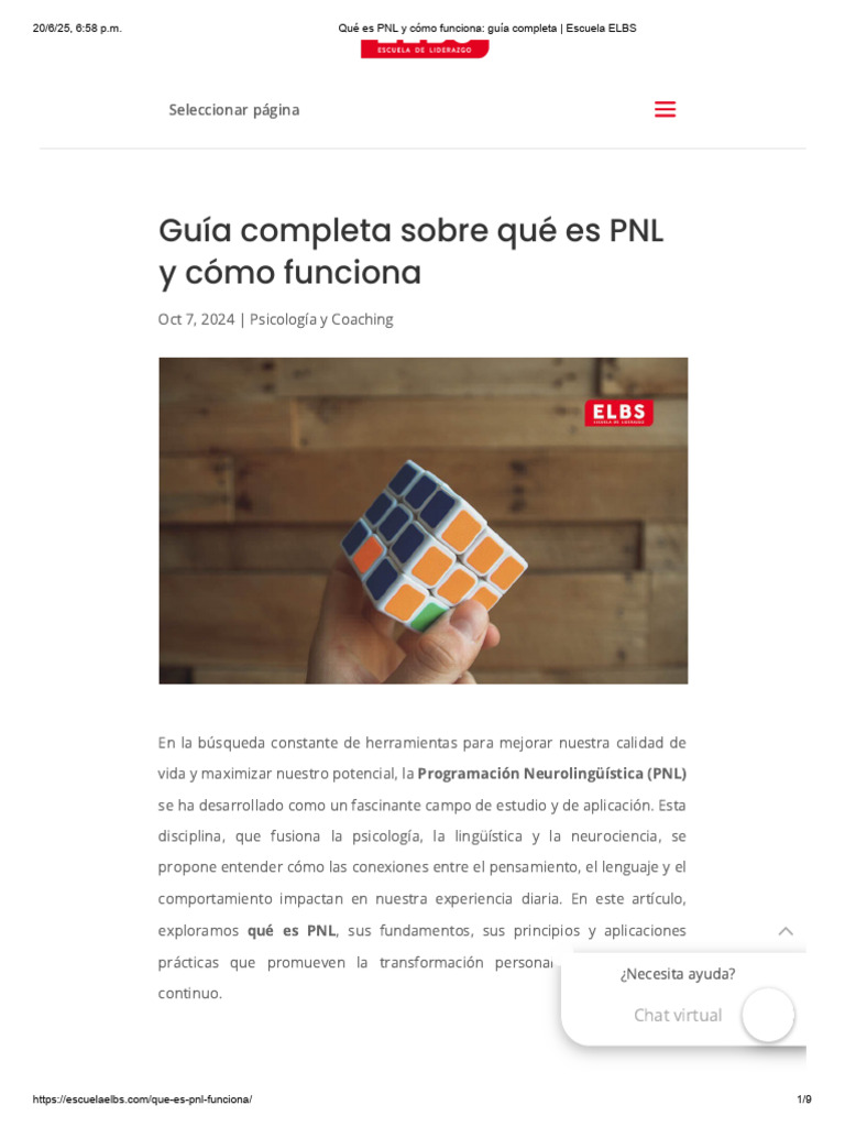 Qué Es PNL y Cómo Funciona - Guía Completa - Escuela ELBS | PDF ...