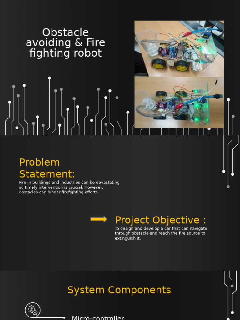 Fire Fighting Robot & Obstacle Avoidance | PDF | Microcontroller | Arduino
