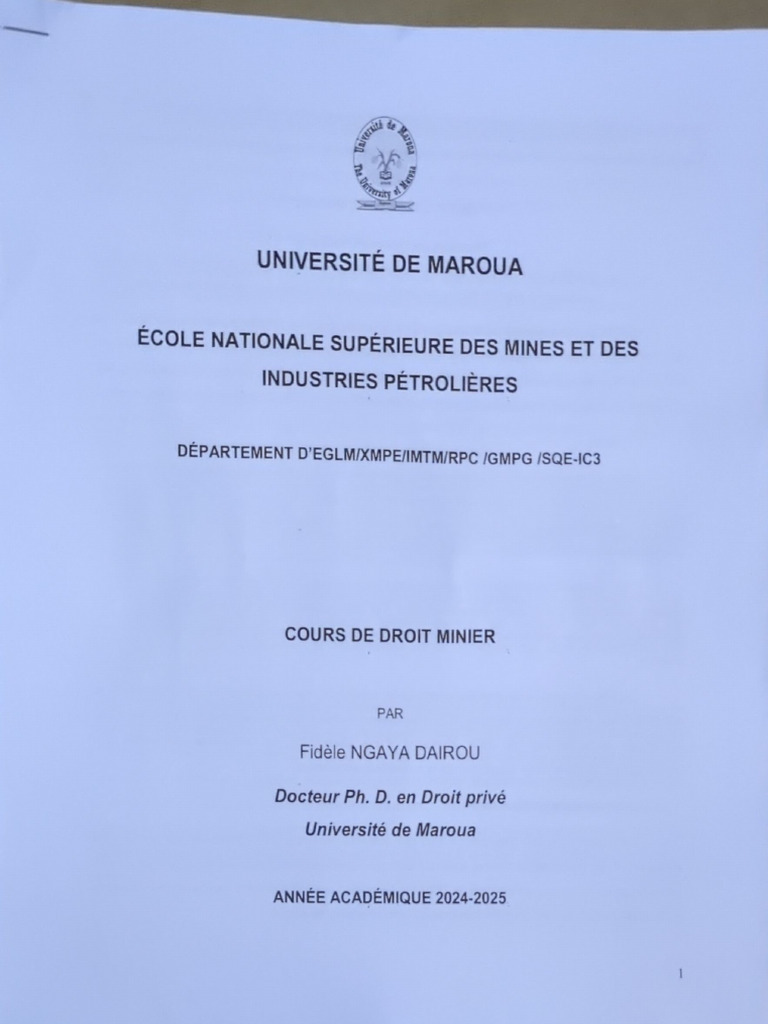 Droit Minier 1 | PDF