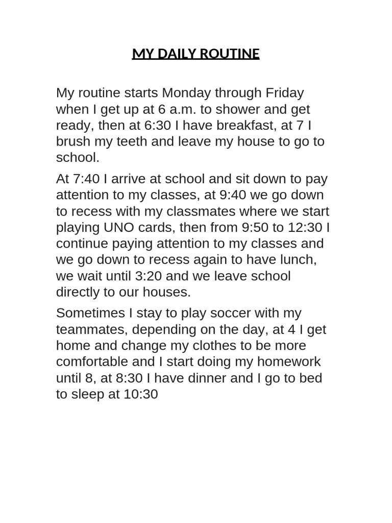 My Daily Routine | PDF