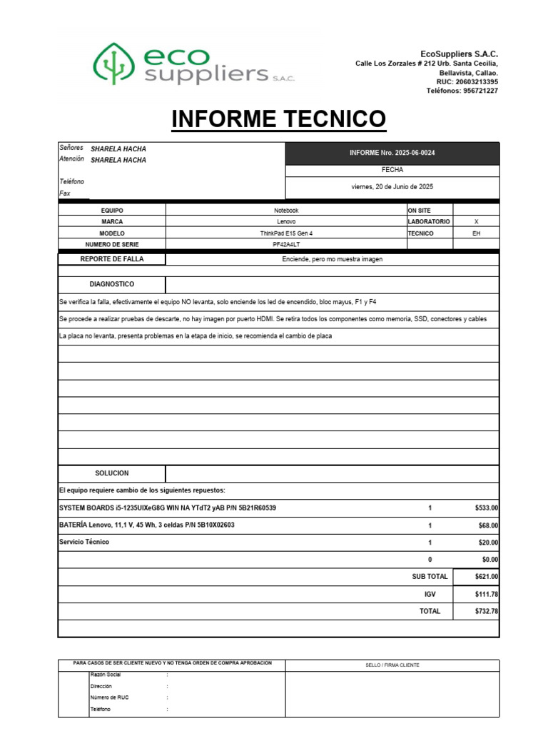 Informe Ecosuppliers 2025-06-0024 | PDF | Equipo de oficina | Hardware de la computadora