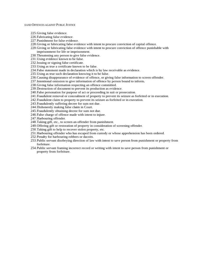 Offences Against Public Justice | PDF