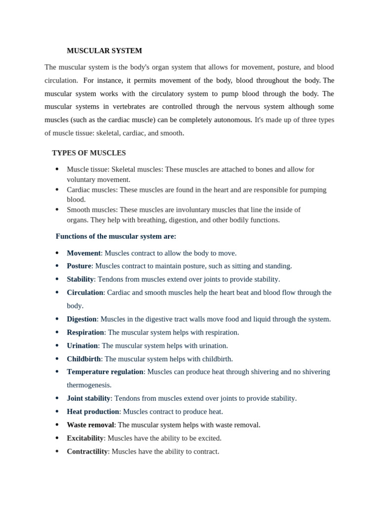 Muscular System | PDF