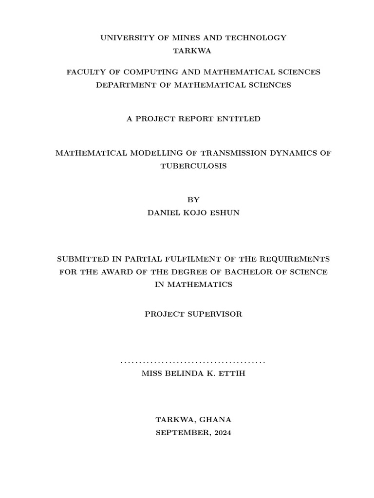 Umat Project Latex Template 2 | PDF | Tuberculosis | Infection