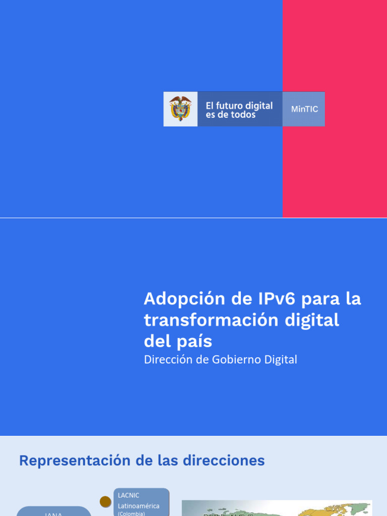 MINTIC Presentacion IPv6 TallerMayo8 | PDF | Yo Pv6 | Internet