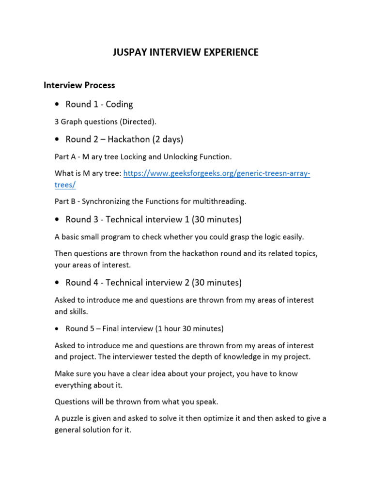 Juspay Interview Experience Balaganesh - G | PDF